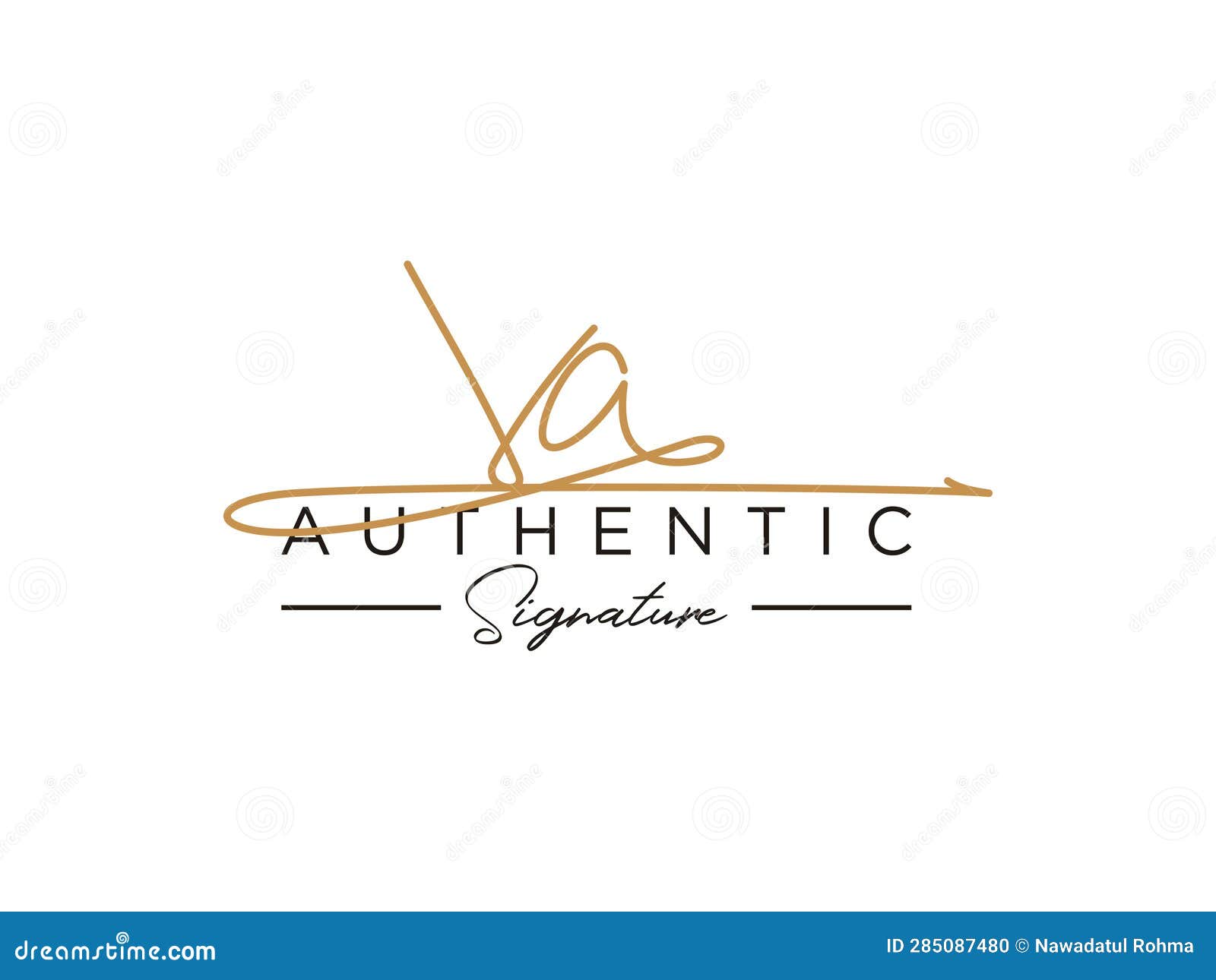 Letter VA Signature Logo Template Vector Stock Vector - Illustration of ...