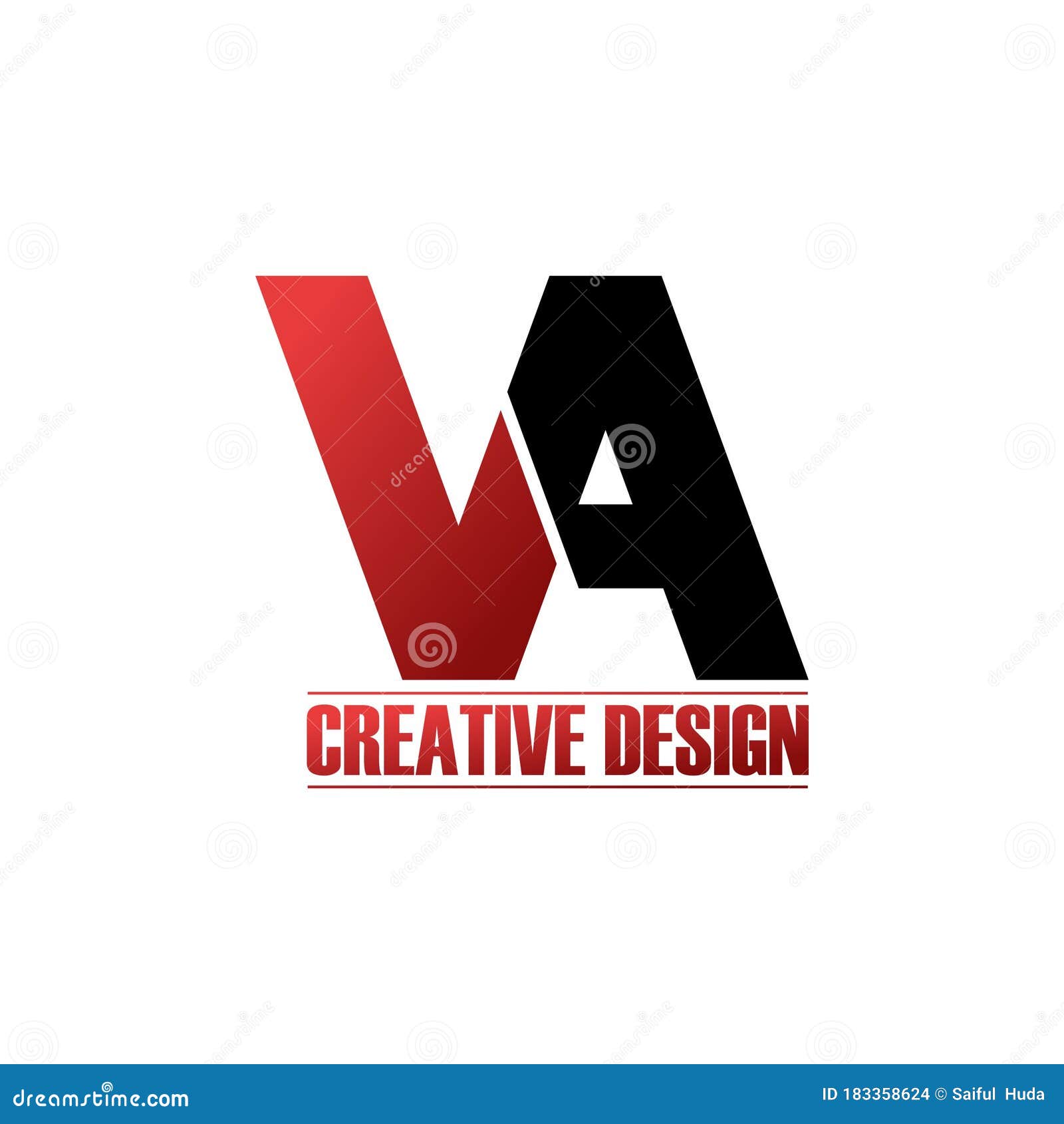 Letter VA Simple Logo Design Vector. Stock Vector - Illustration of ...
