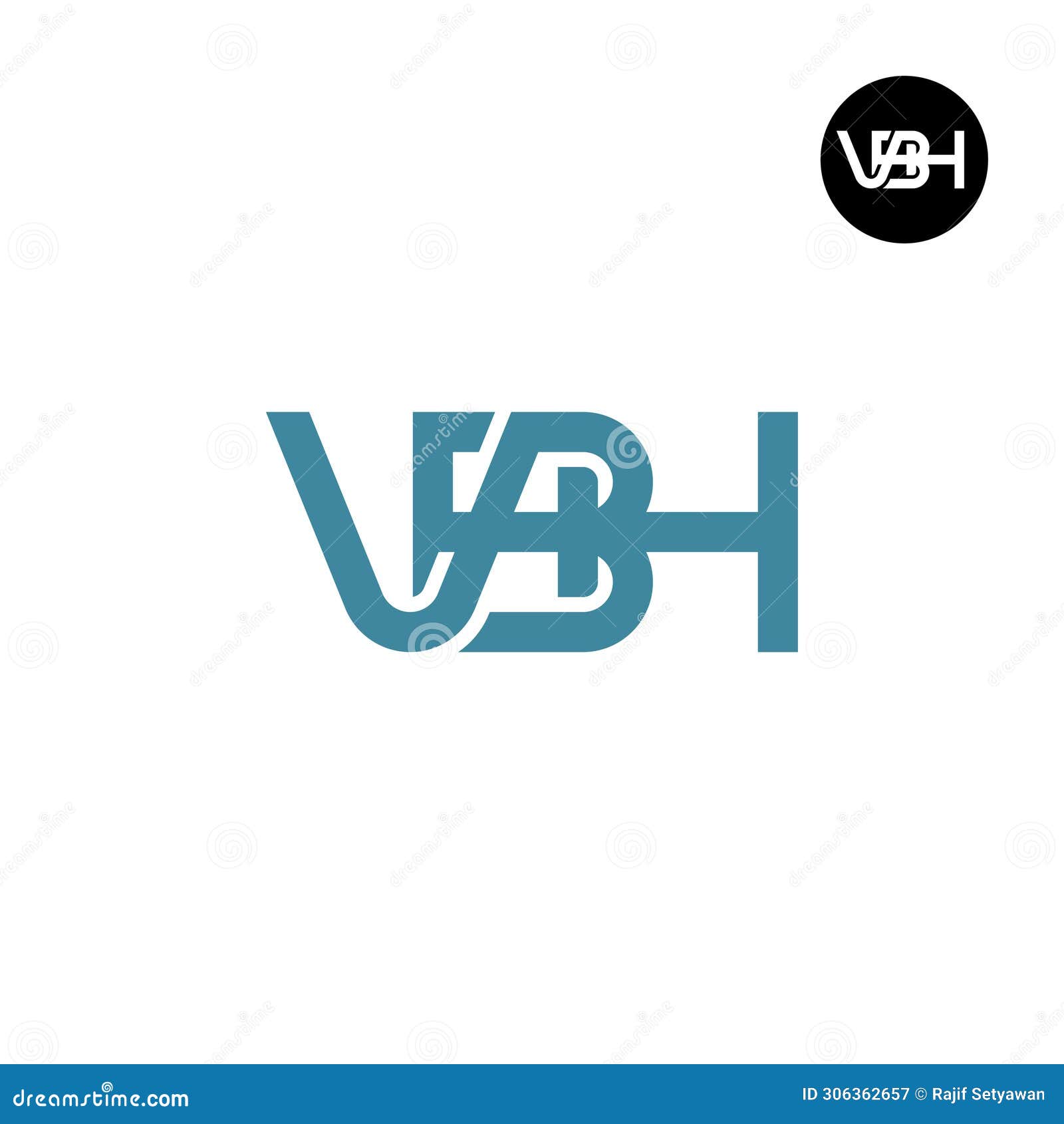 Letter VBH Monogram Logo Design Stock Vector - Illustration of ...