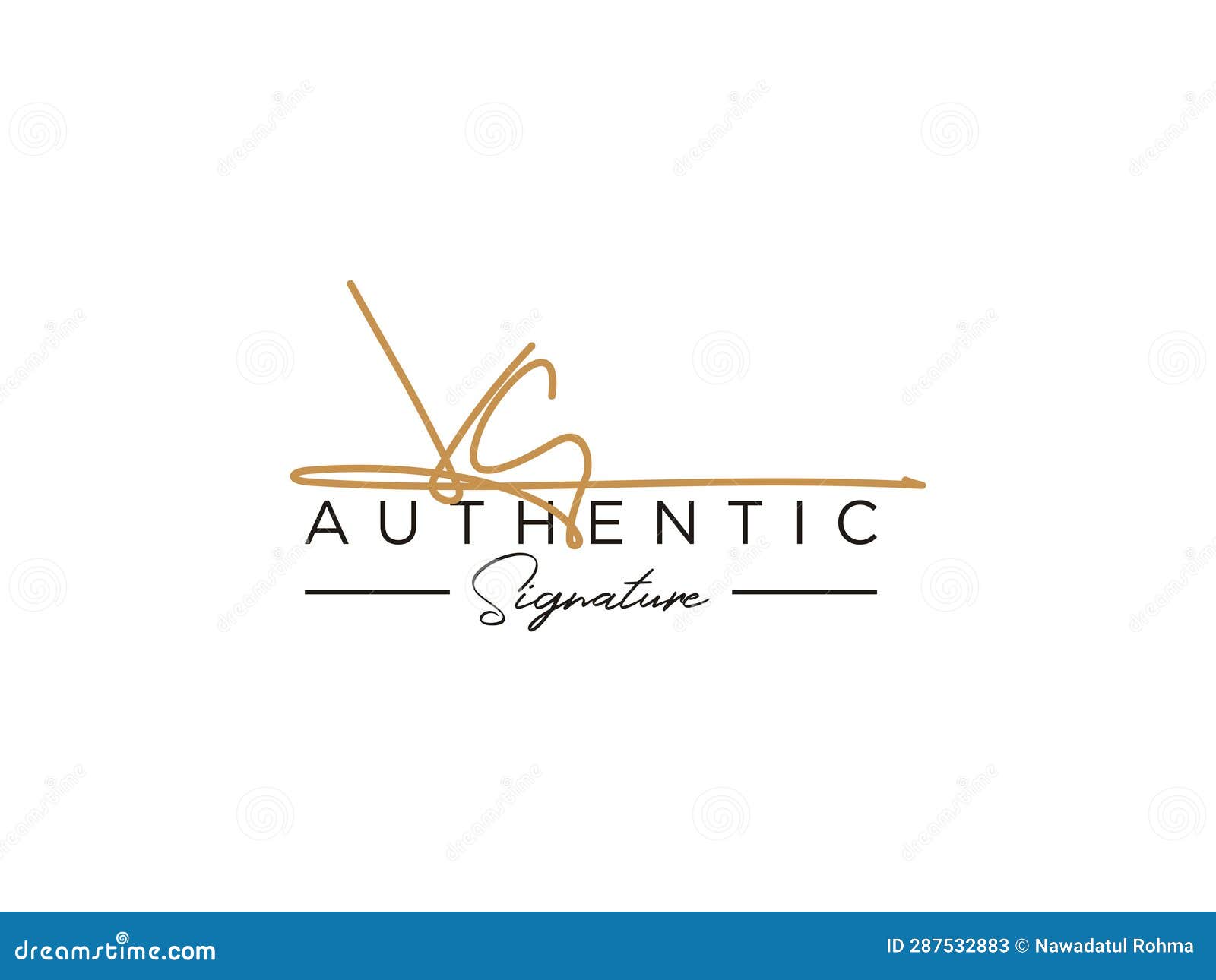 Letter VC Signature Logo Template Vector Stock Illustration ...