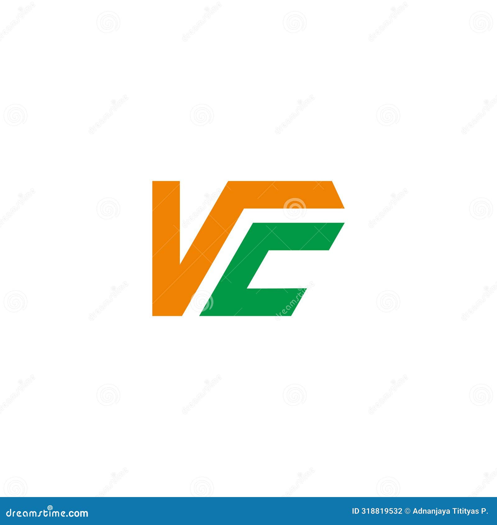 Letter Vc Stripe Colorful Geometric Simple Logo Vector Stock Vector ...