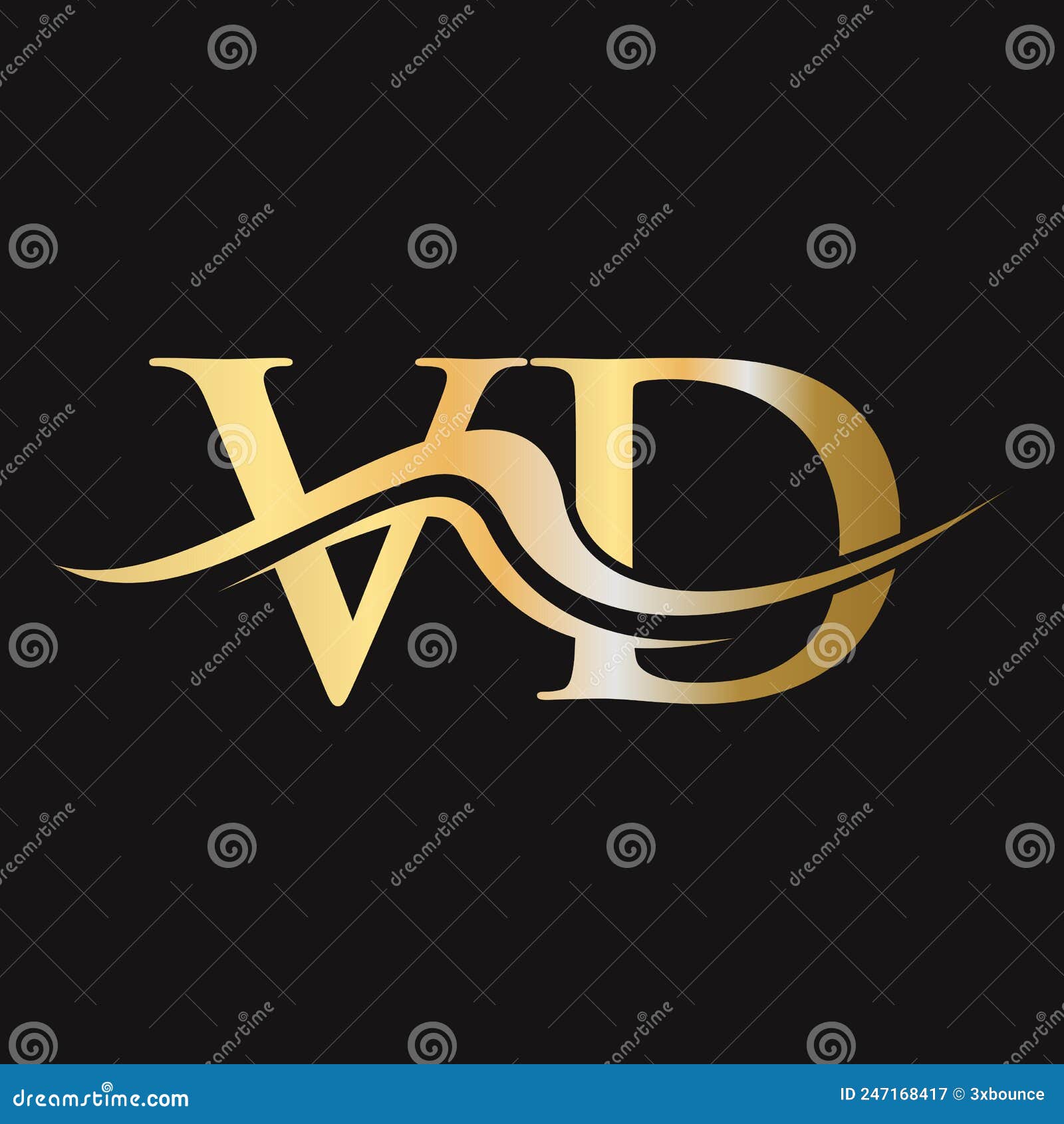 Letter VD Logo Design. Initial VD Logotype Template for Business and ...