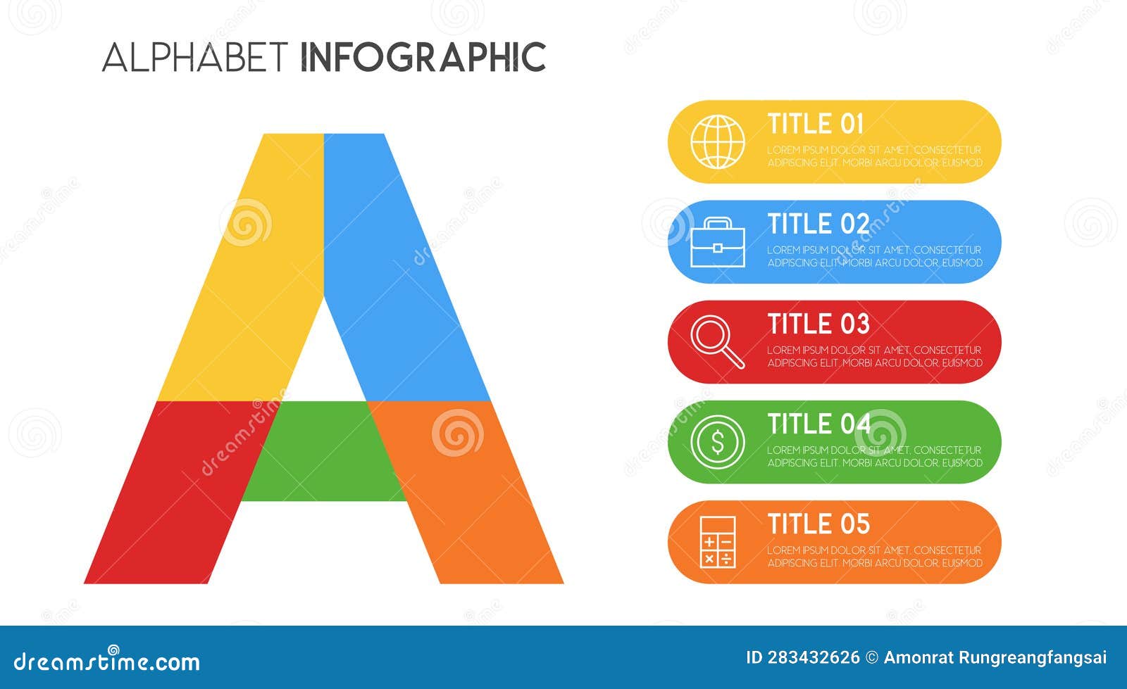 Letter a Vector Alphabet and Other Elements for Infographics Stock ...