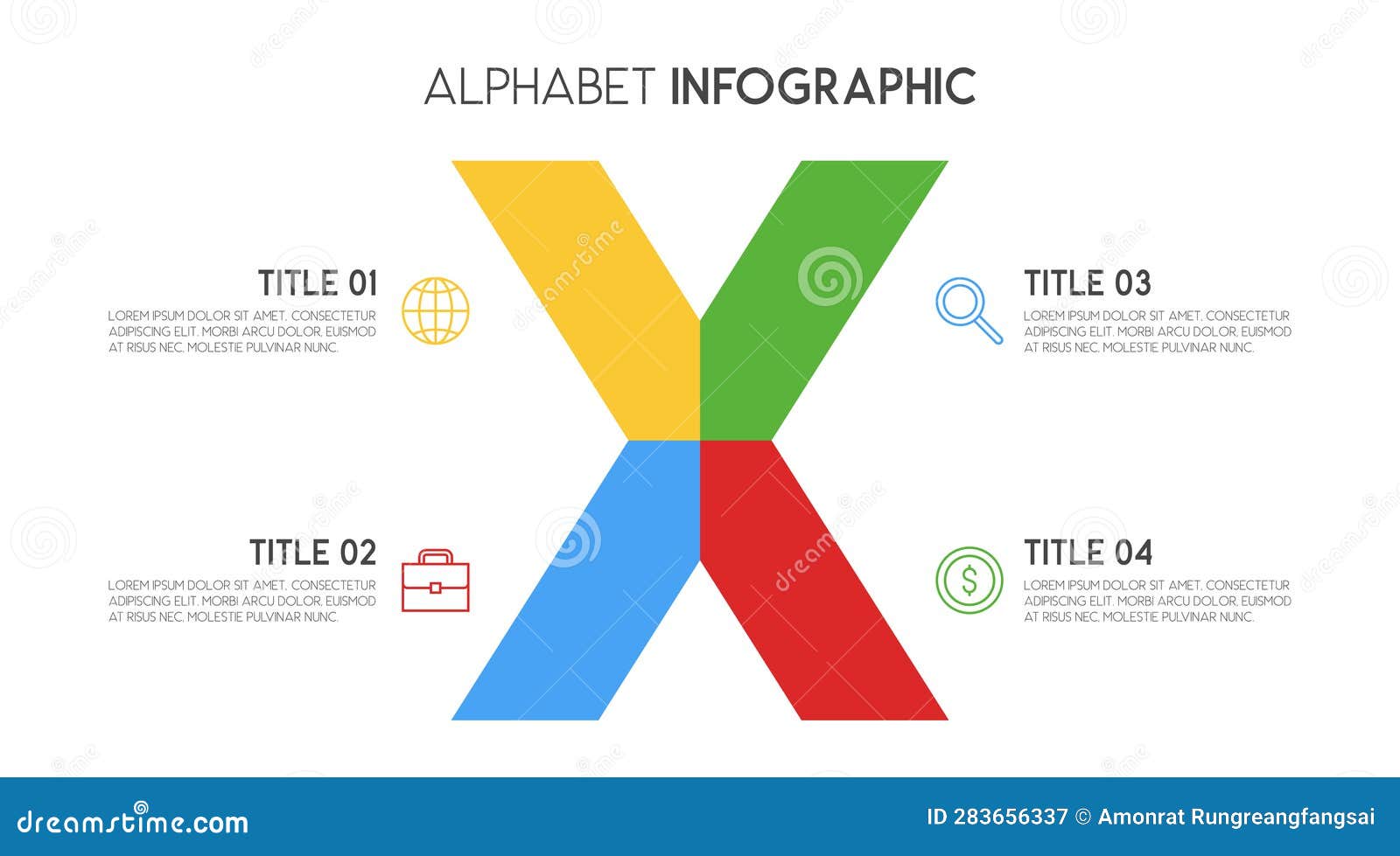 Letter X Vector Alphabet and Other Elements for Infographics Stock ...