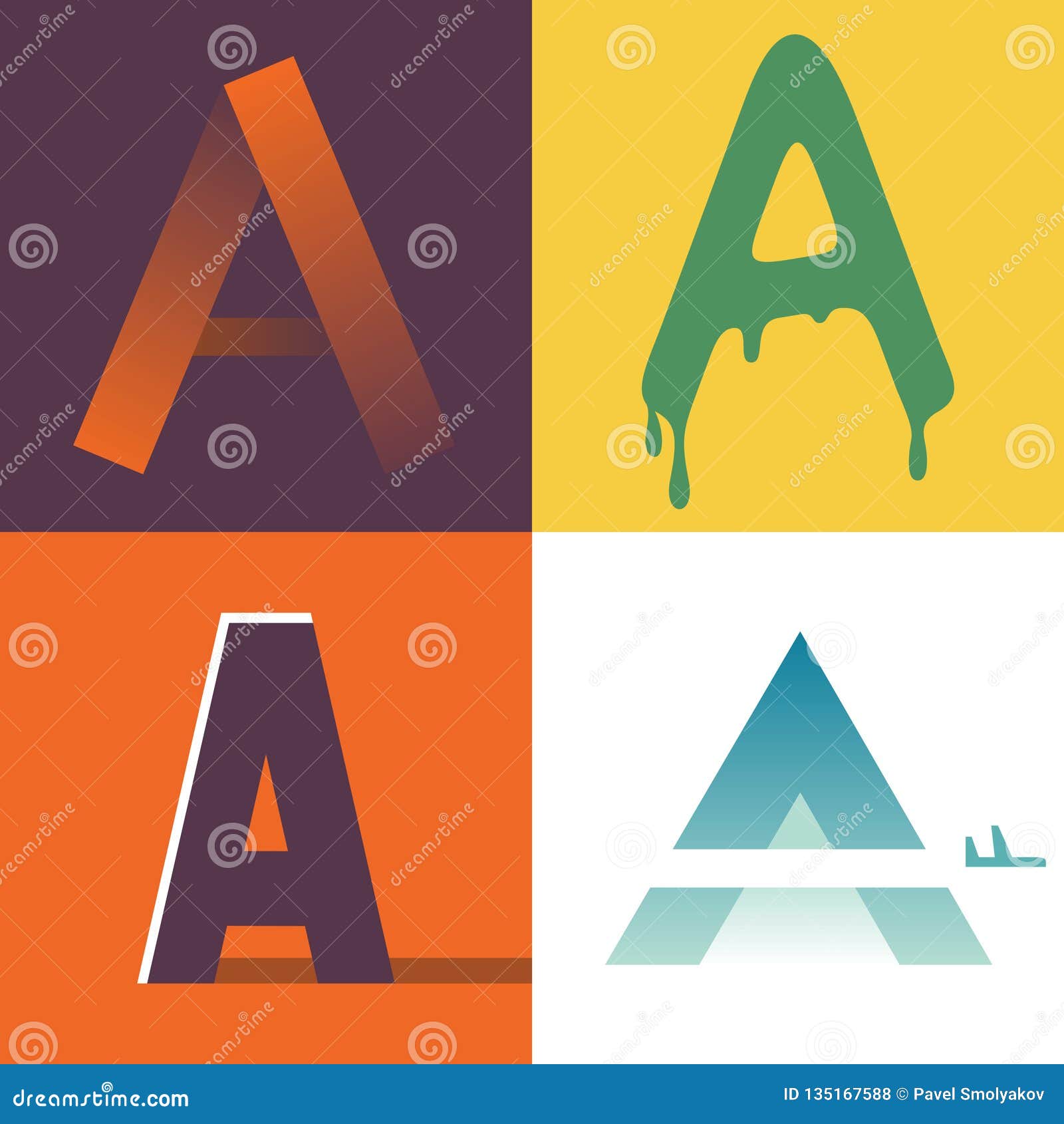 Letter a, vector icon set stock vector. Illustration of color - 135167588