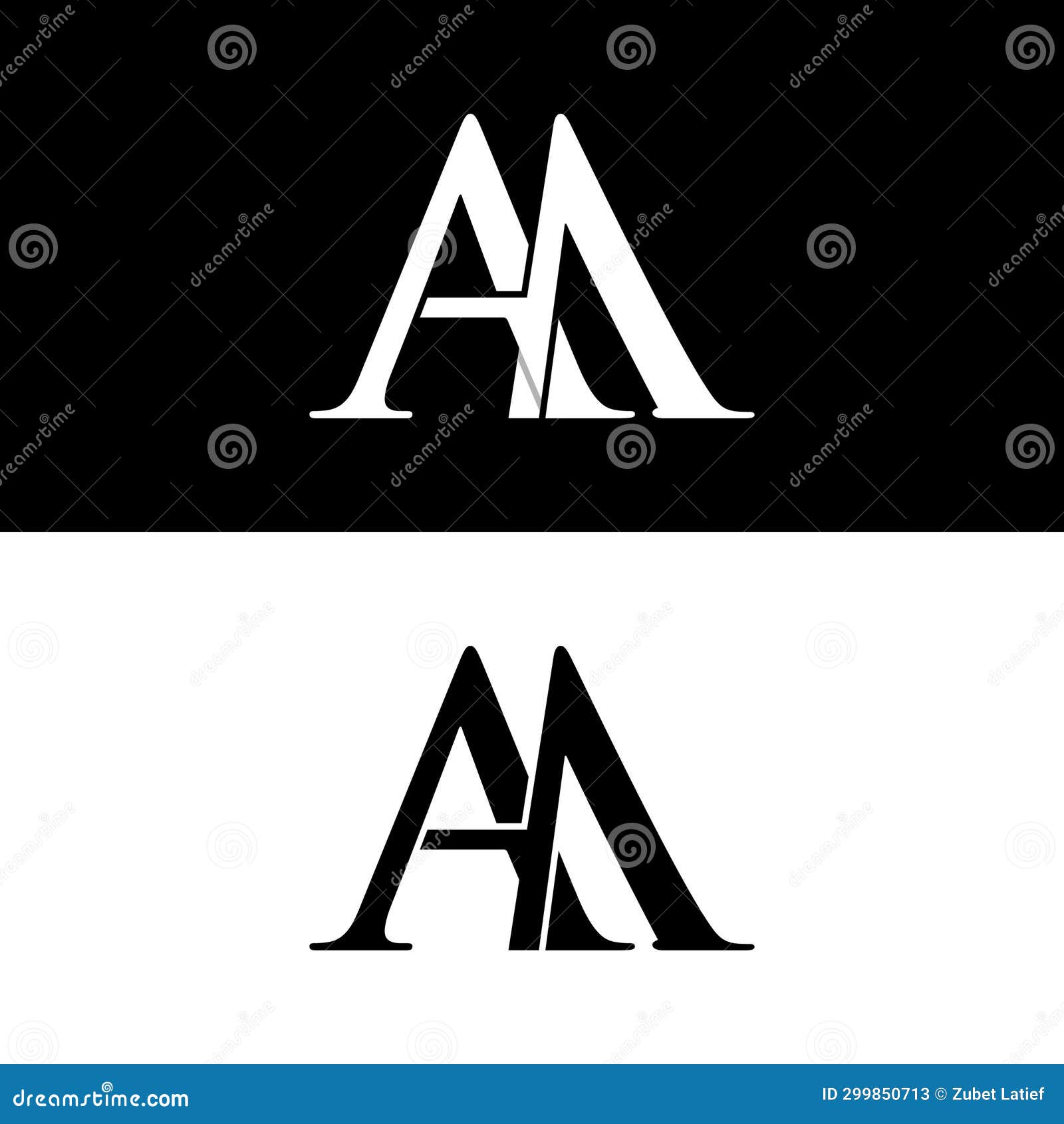 Letter am Vector Logo Design Template, Monogram Logo in White Color and ...