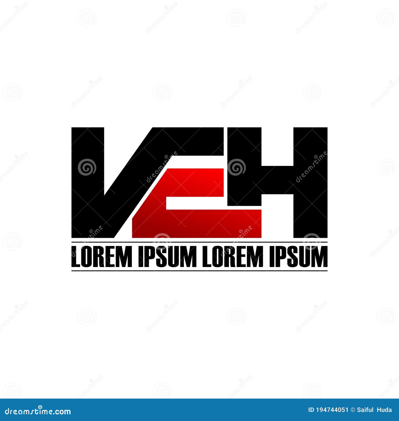 Letter VEH Simple Monogram Logo Icon Design. Stock Vector ...