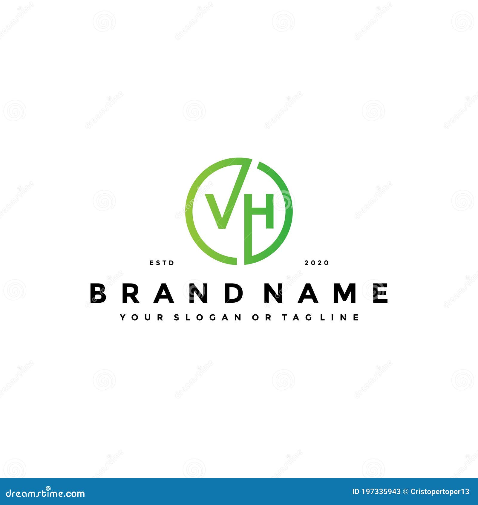 Letter VH Logo Design Vector Stock Vector - Illustration of creative ...