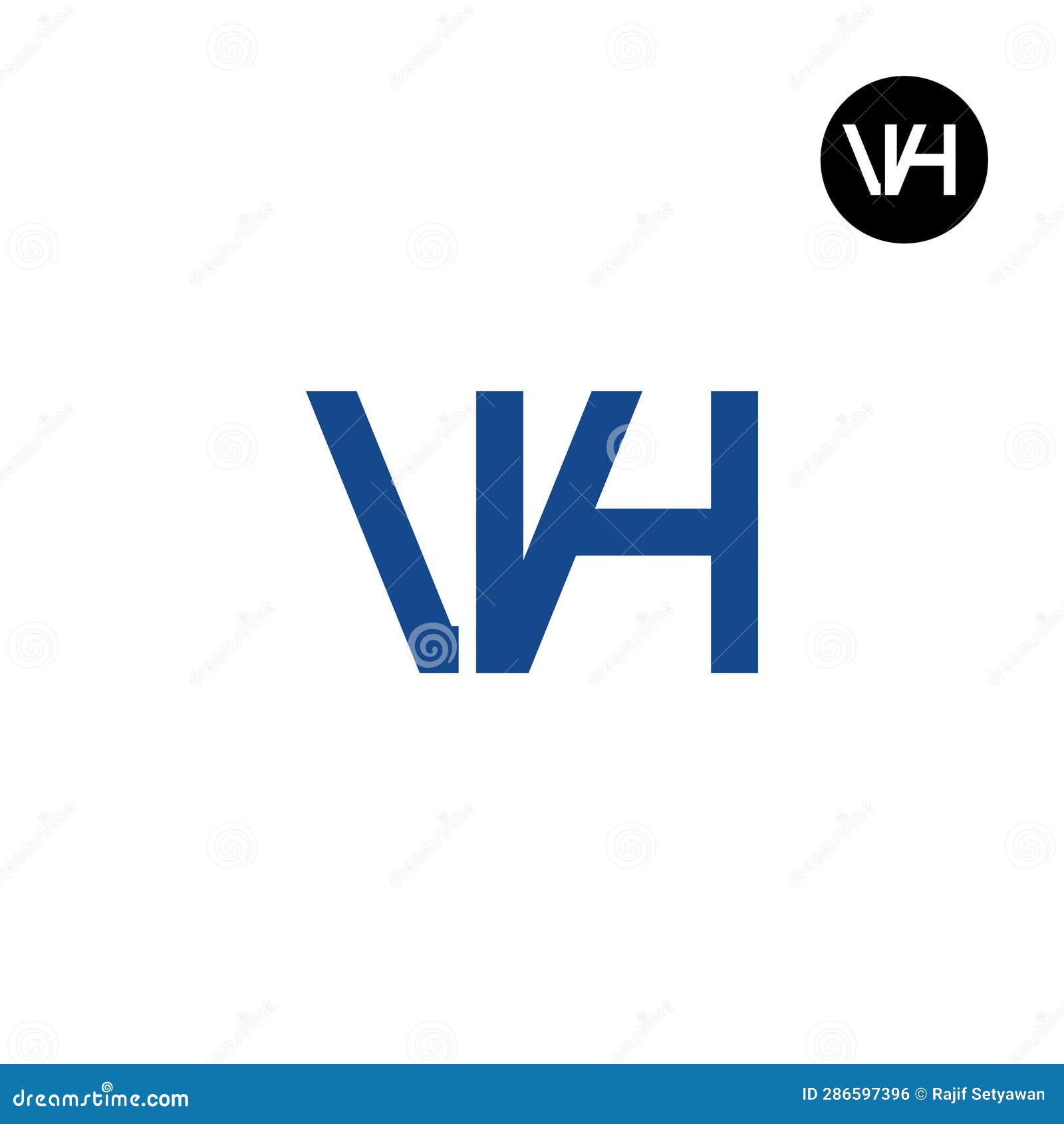 Letter VH Monogram Logo Design Stock Illustration - Illustration of ...