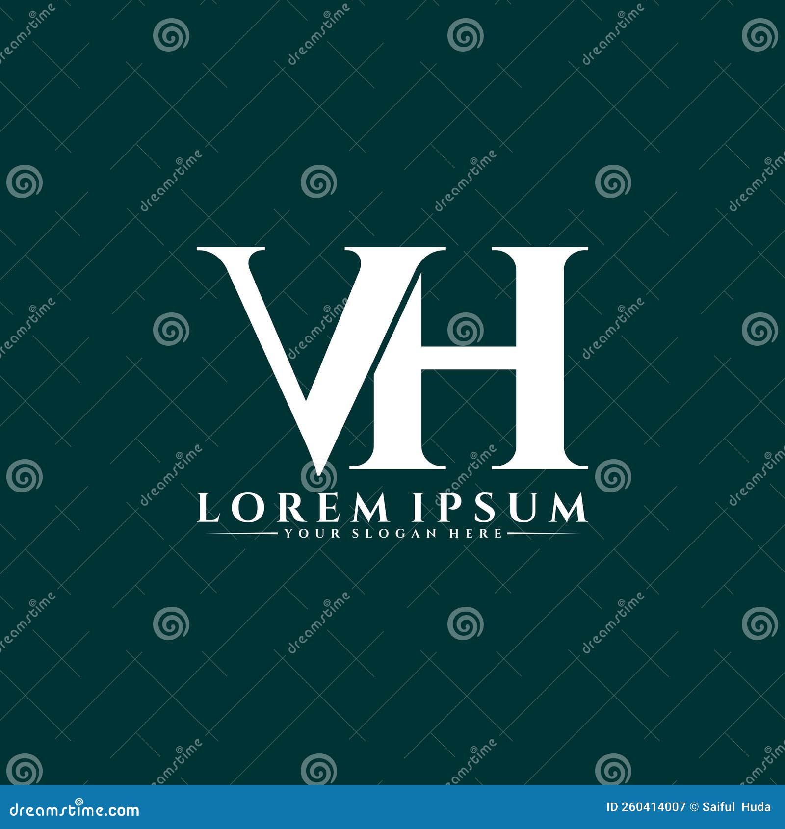 Letter VH Simple Monogram Logo Icon Design. Stock Vector - Illustration ...