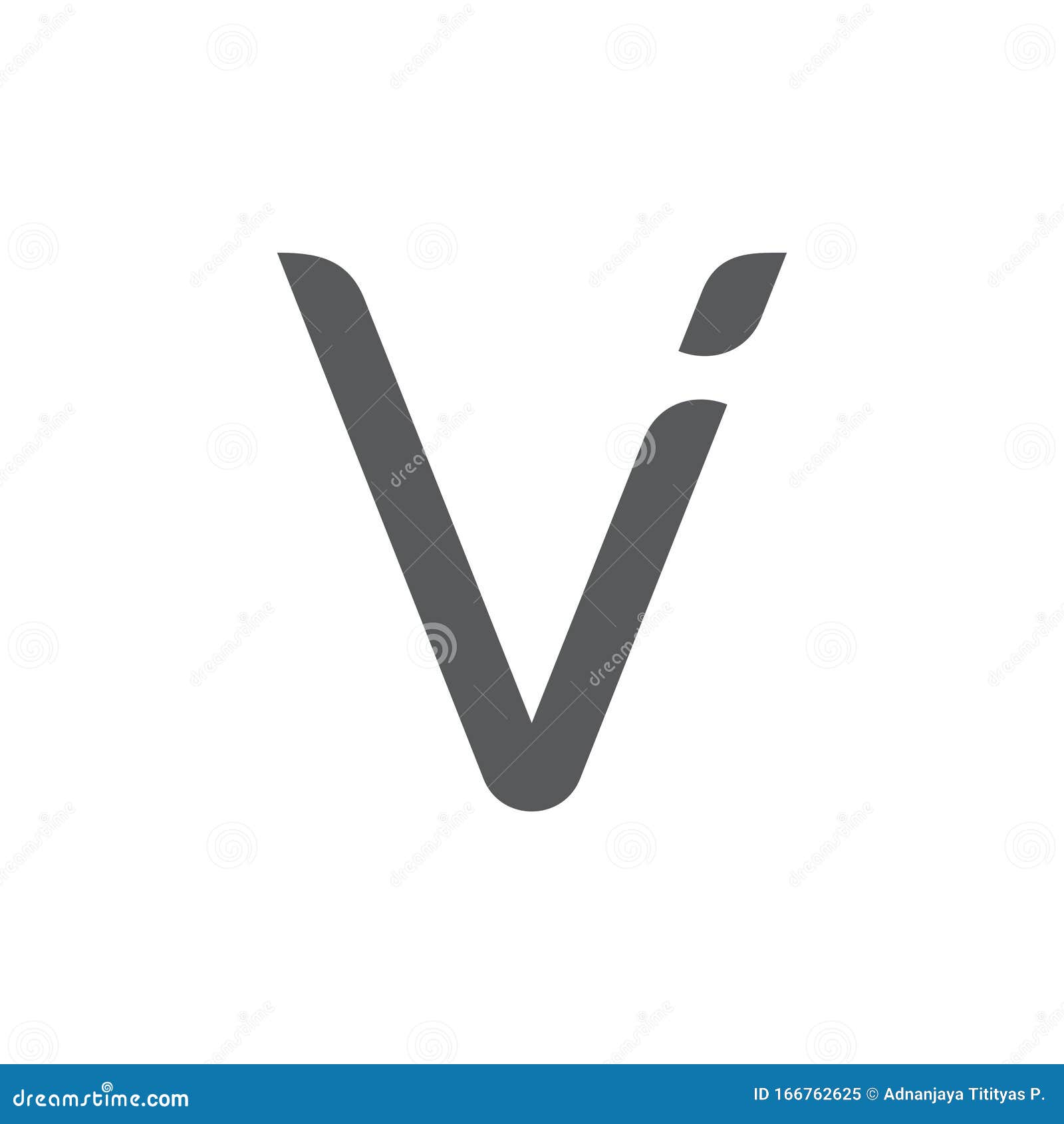Letter Vi Simple Curves Geometric Line Logo Vector Stock Vector ...
