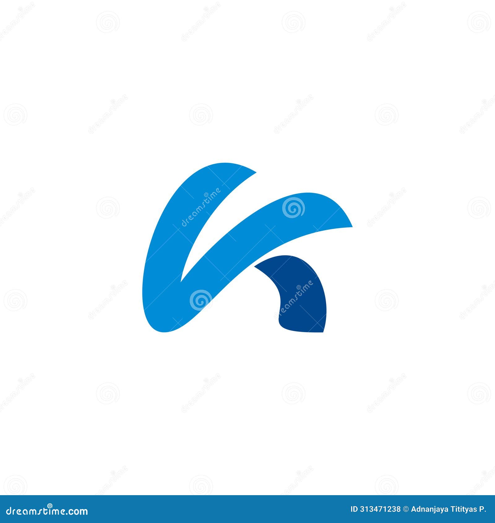 Letter Vk Curves Blue Logo Vector Stock Vector - Illustration of ...