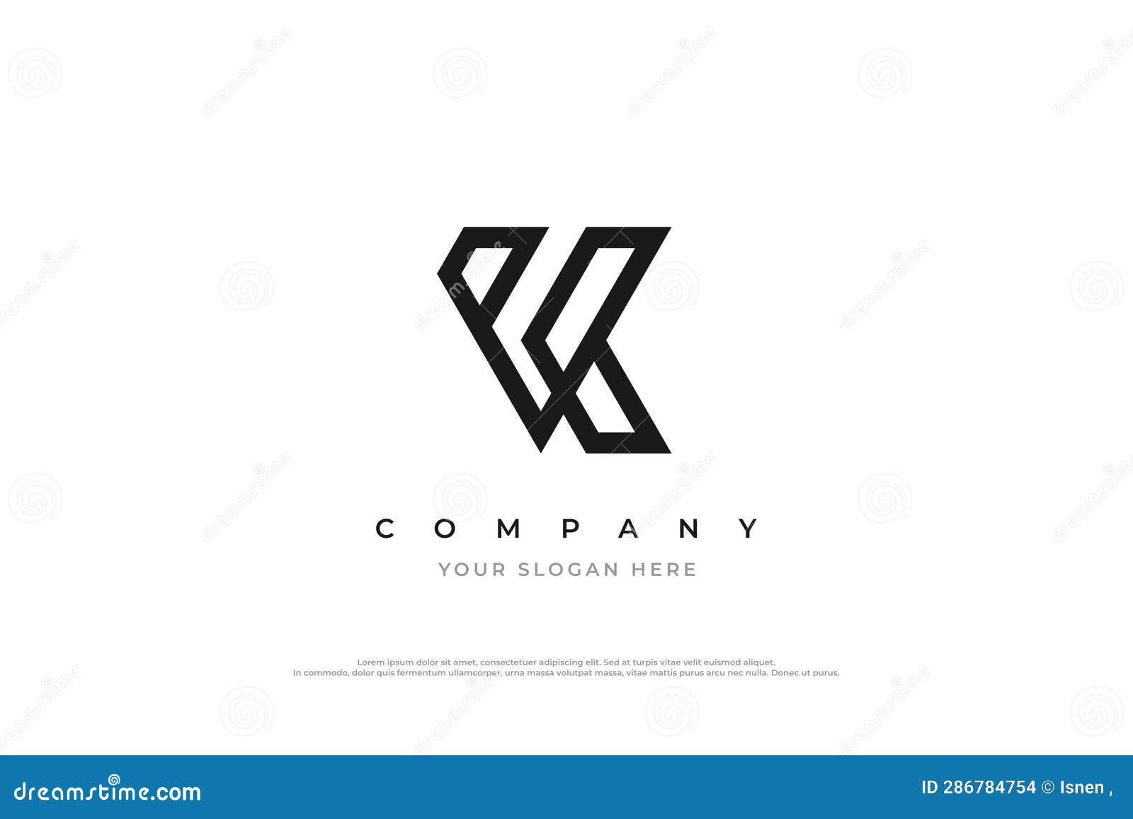 Letter VK Logo Design stock illustration. Illustration of business ...