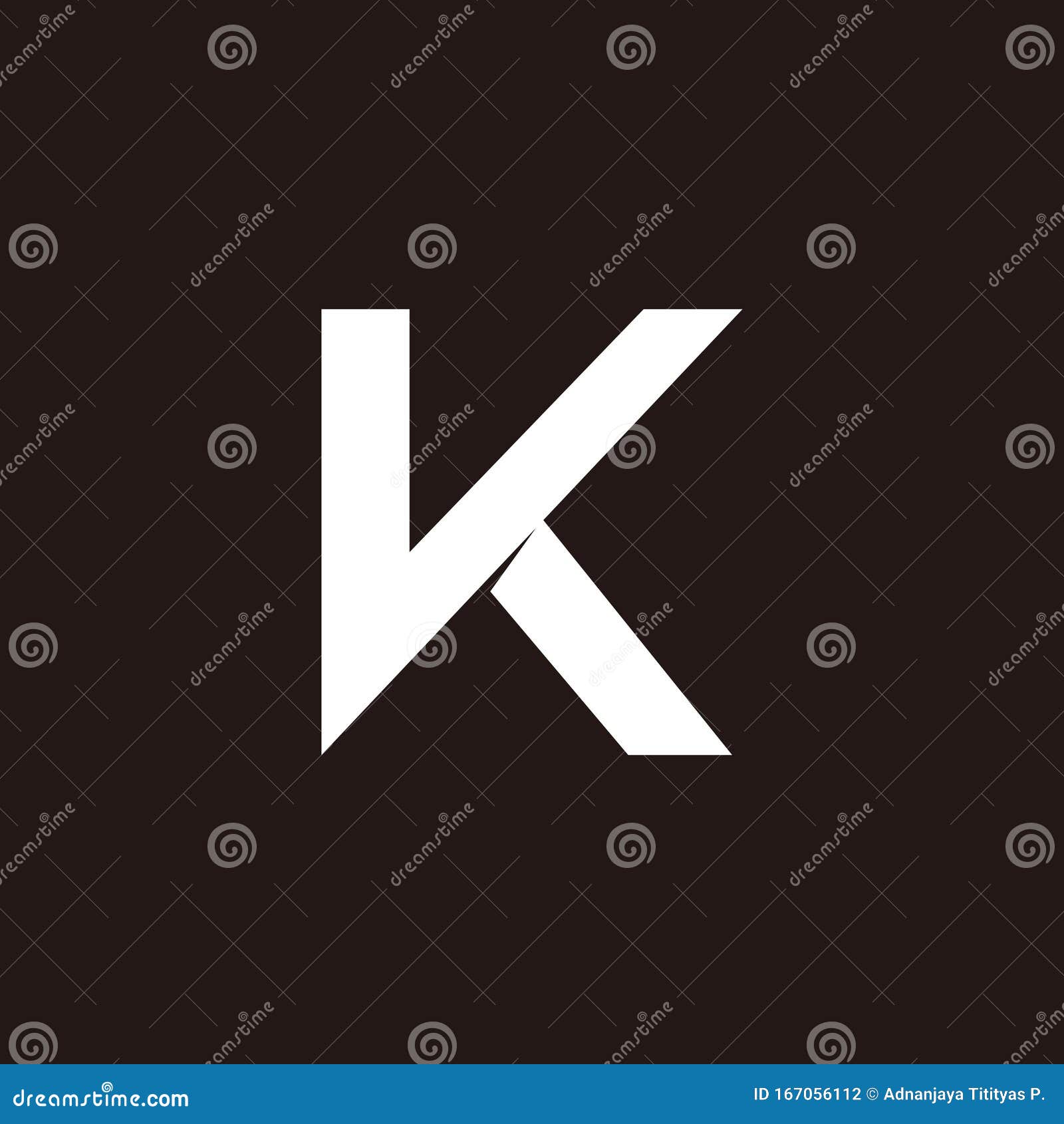 Letter Vk Simple Geometric Flat Logo Vector Stock Vector - Illustration ...
