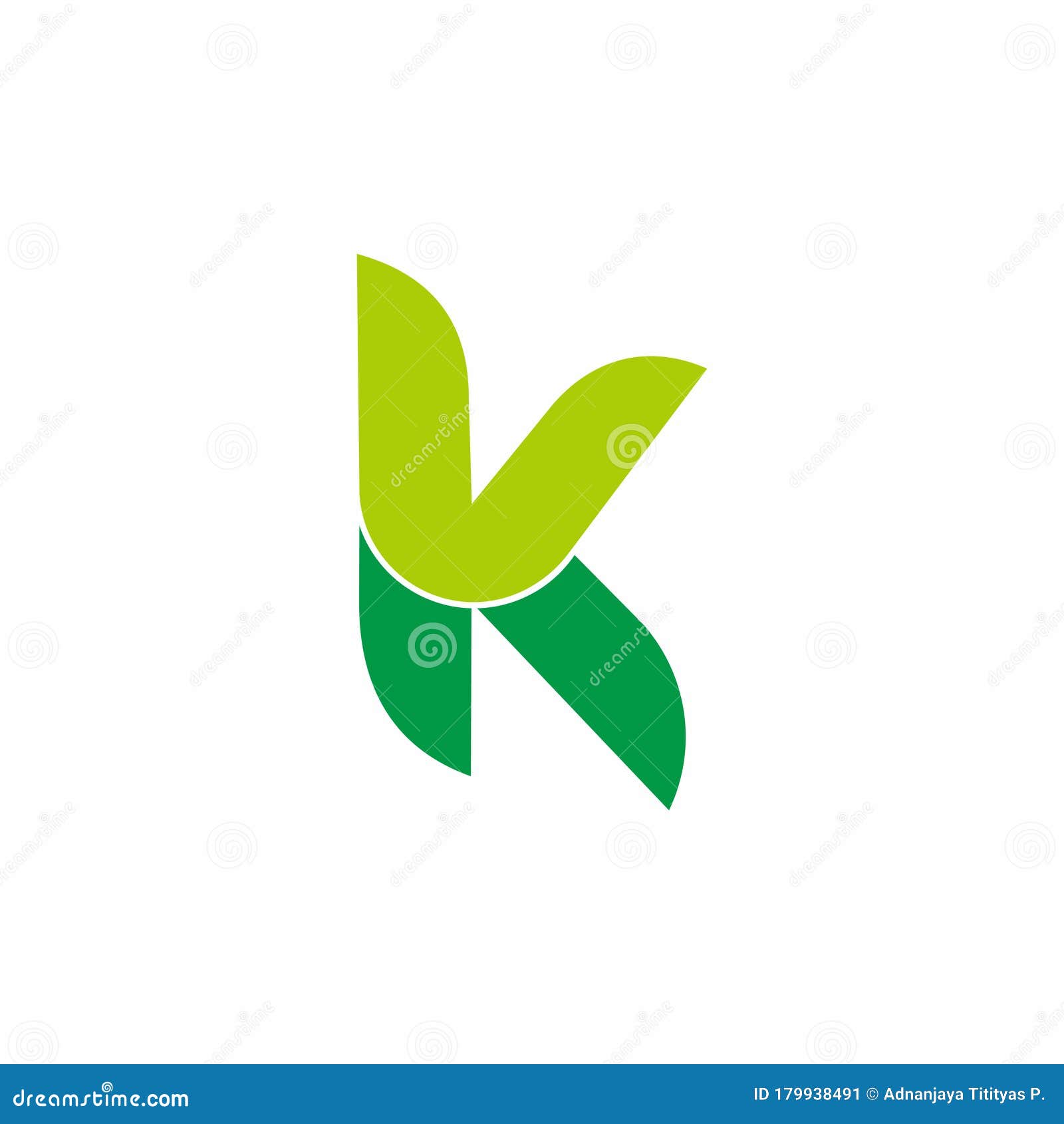 Letter Vk Simple Green Leaf Curves Geometric Logo Vector Stock Vector ...