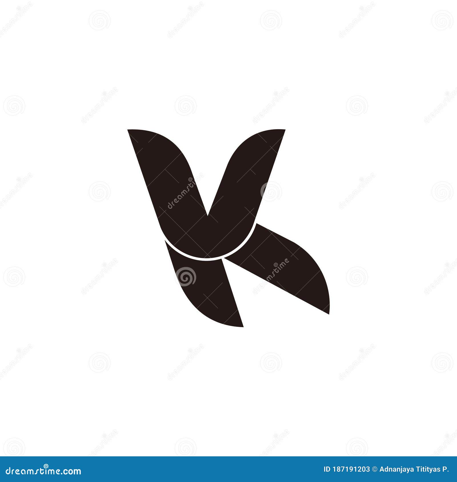 Letter Vk Simple Linked Curves Geometric Logo Vector Stock Vector ...