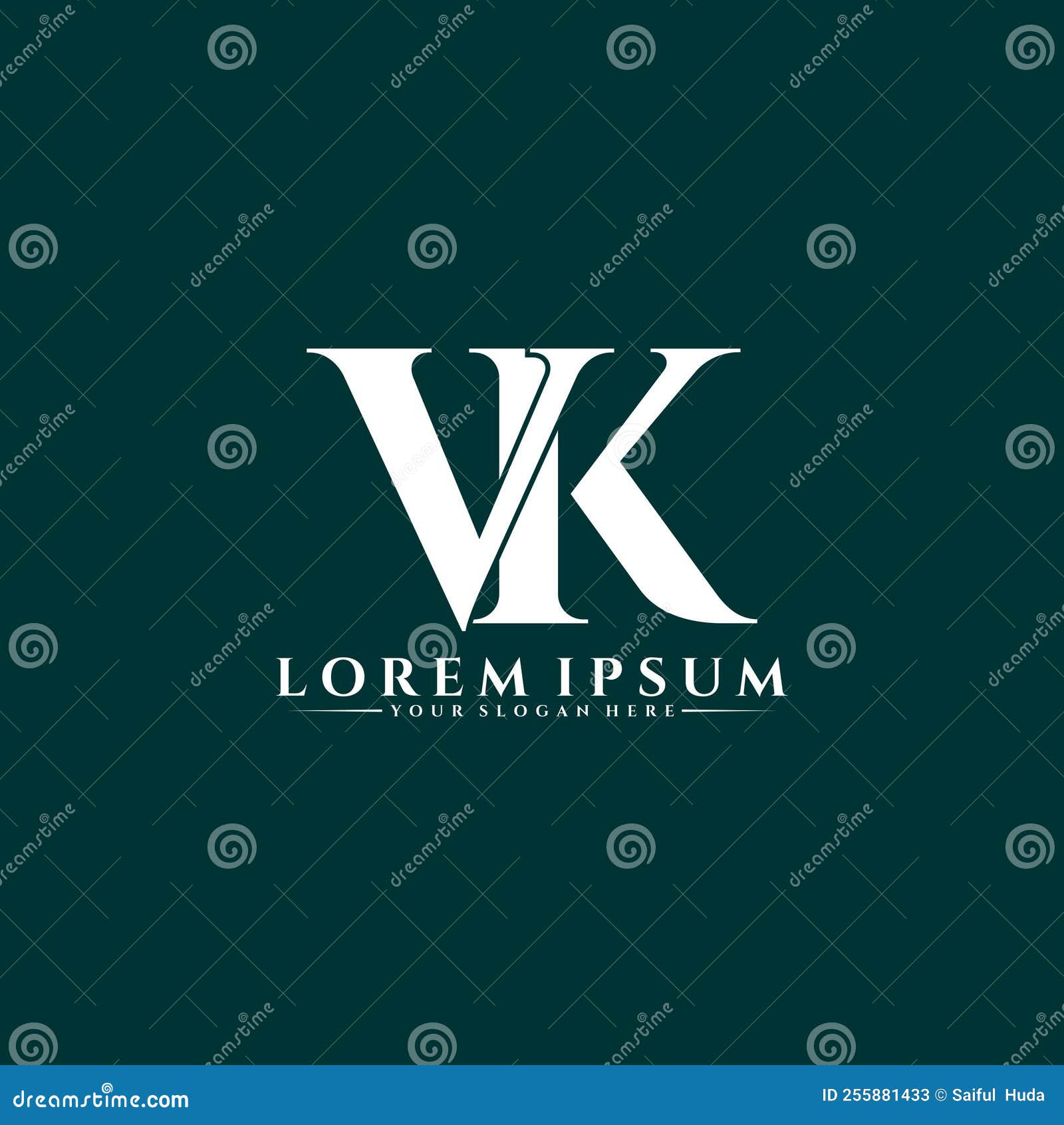 Letter VK Simple Monogram Logo Icon Design. Stock Vector - Illustration ...