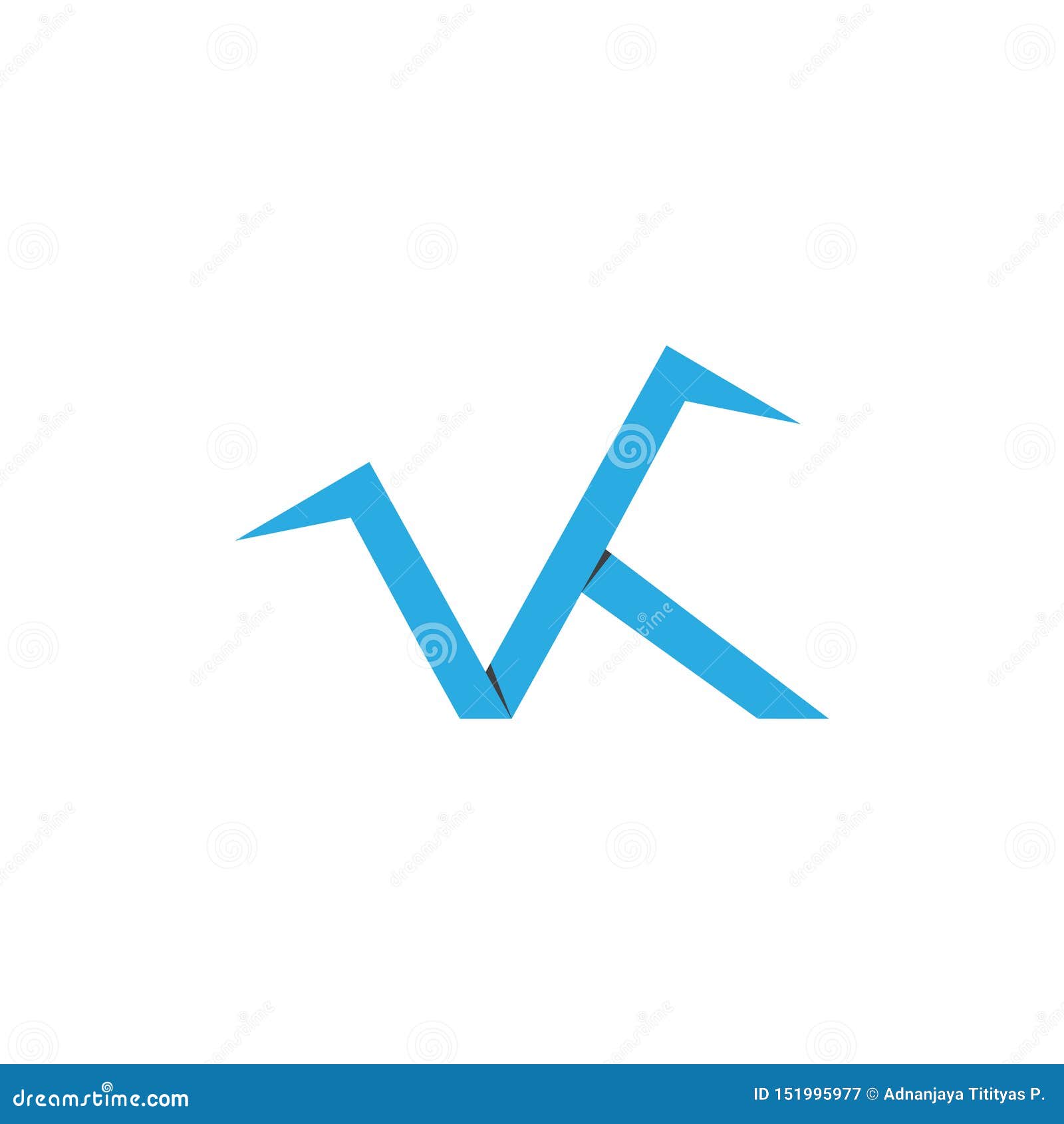 Letter Vk Simple Paper Origami Logo Vector Stock Vector - Illustration ...