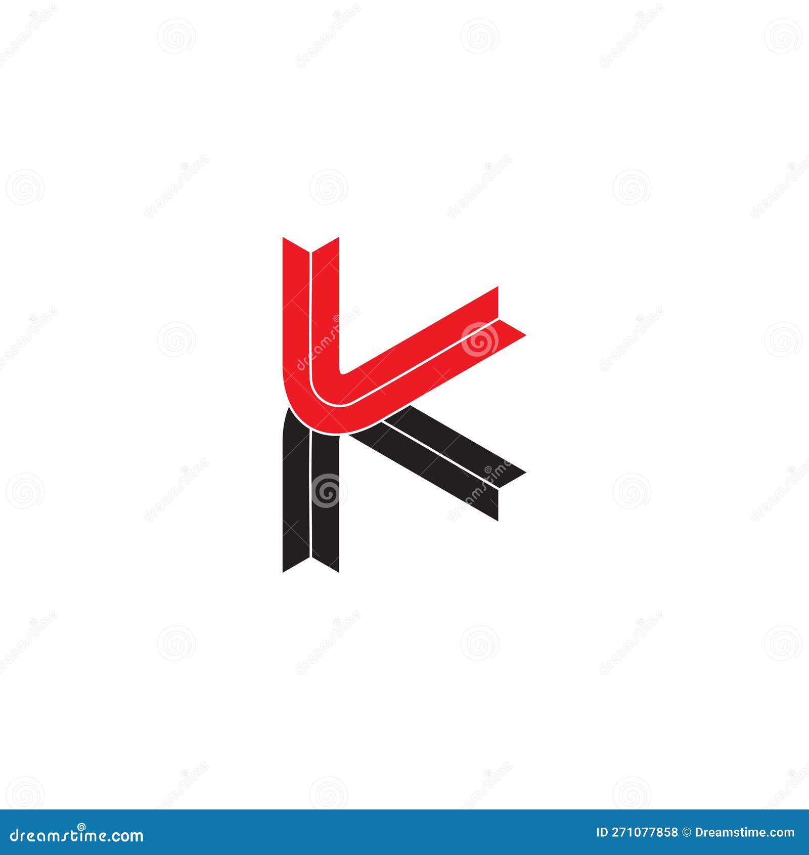 Letter Vk Simple Ribbon Colorful Logo Vector Stock Vector ...