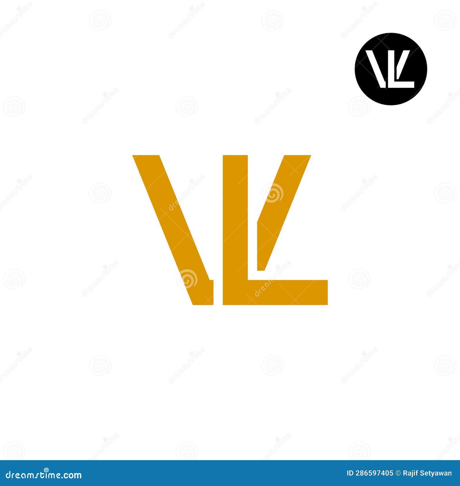 Letter VL Monogram Logo Design Stock Illustration - Illustration of ...