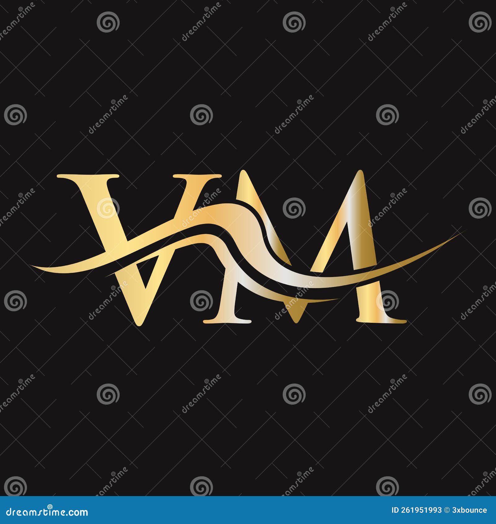 Letter VM Logo Design. Initial VM Logotype Template for Business and ...