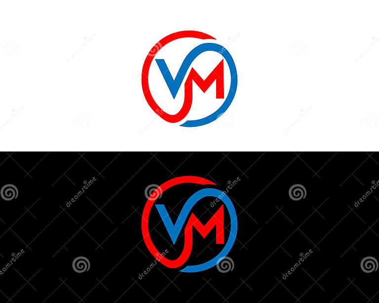Letter VM Logo Design Vector Graphic Stock Vector - Illustration of ...