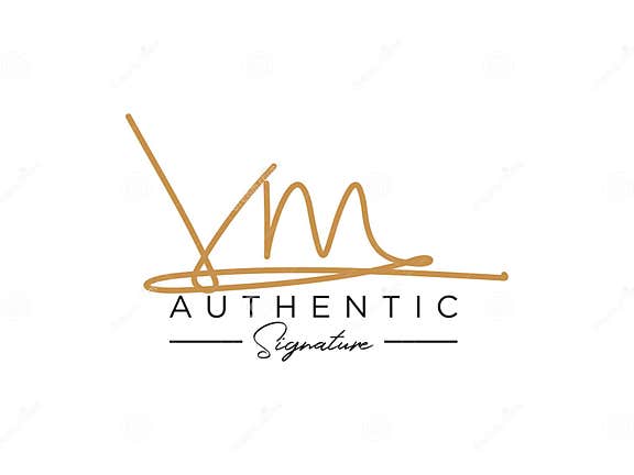 Letter VM Signature Logo Template Vector Stock Vector - Illustration of ...