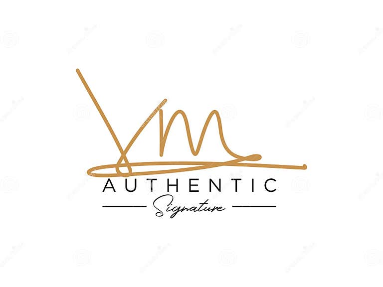 Letter VM Signature Logo Template Vector Stock Vector - Illustration of ...