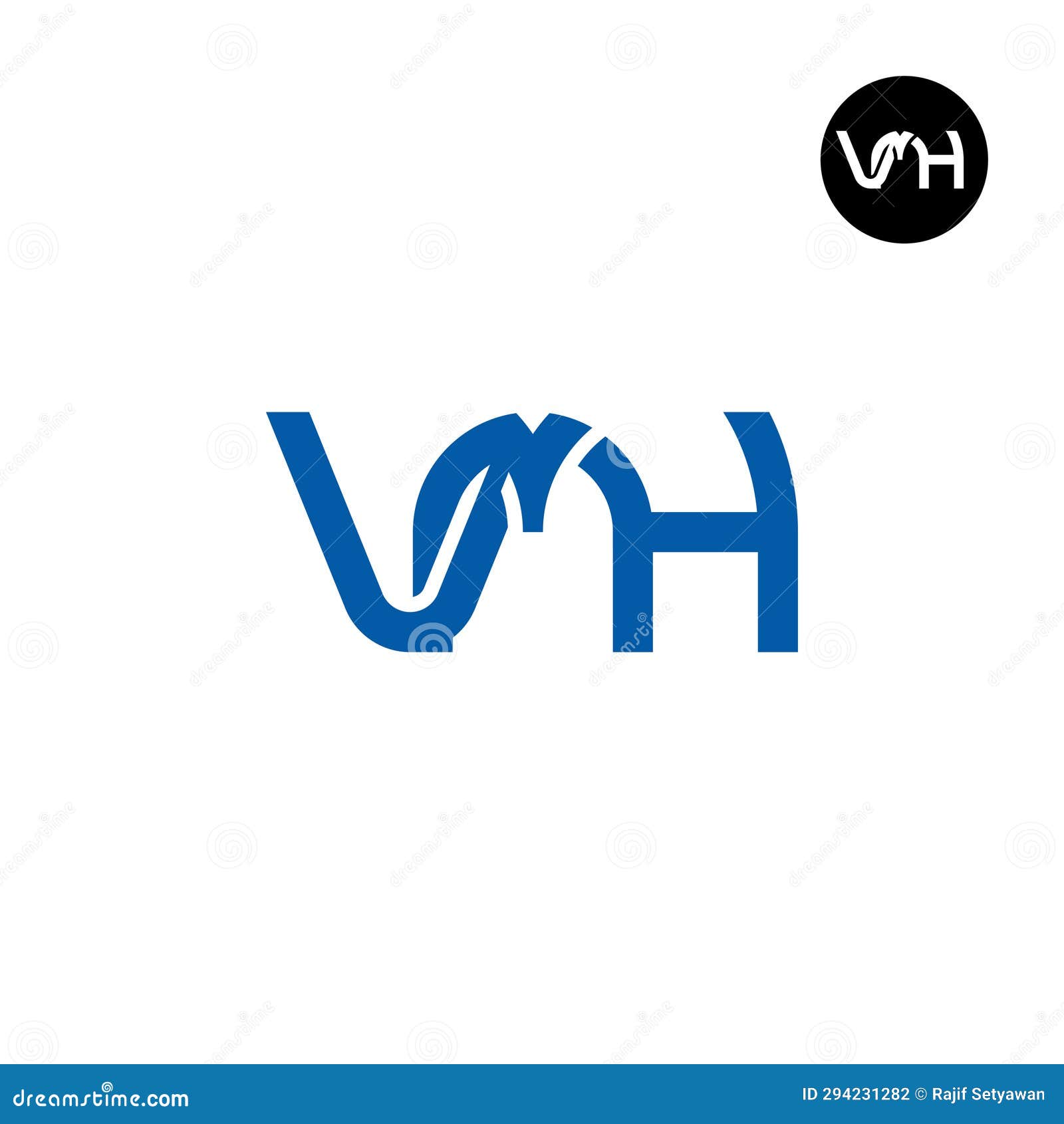 Letter VMH Monogram Logo Design Stock Vector - Illustration of ...