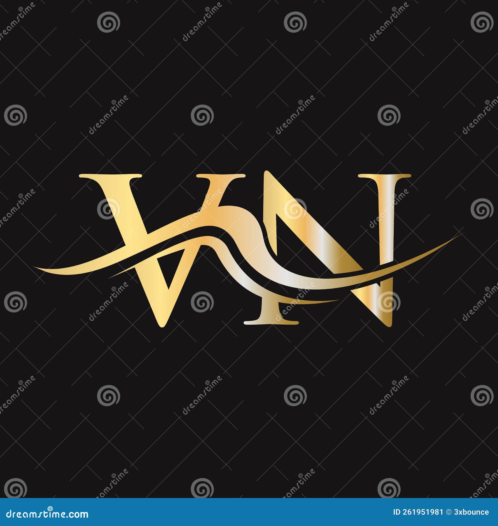 Letter VN Logo Design. Initial VN Logotype Template for Business and ...