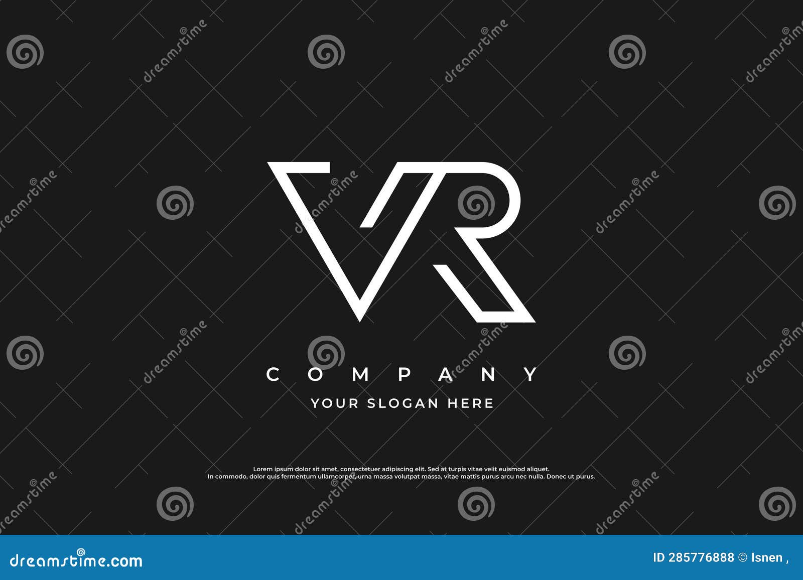 Letter VR Monogram Logo Design Stock Vector - Illustration of graphic ...
