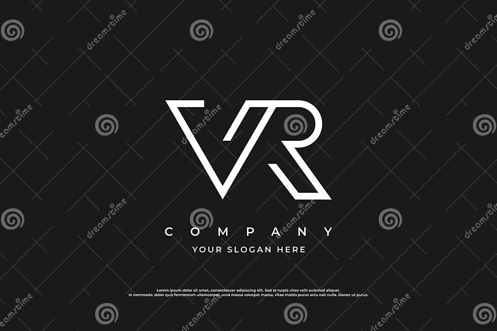 Letter VR Monogram Logo Design Stock Vector - Illustration of graphic ...