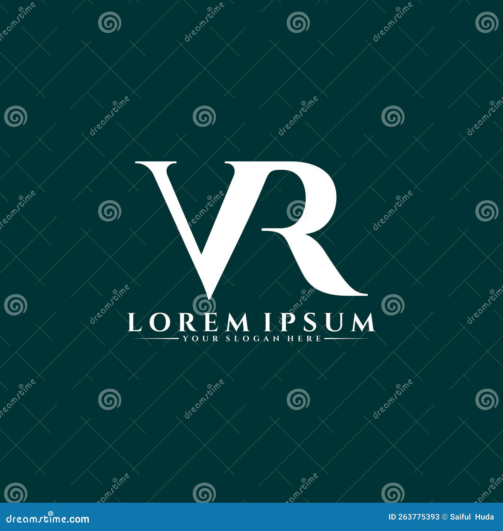 Letter VR Simple Monogram Logo Icon Design. Stock Vector - Illustration ...