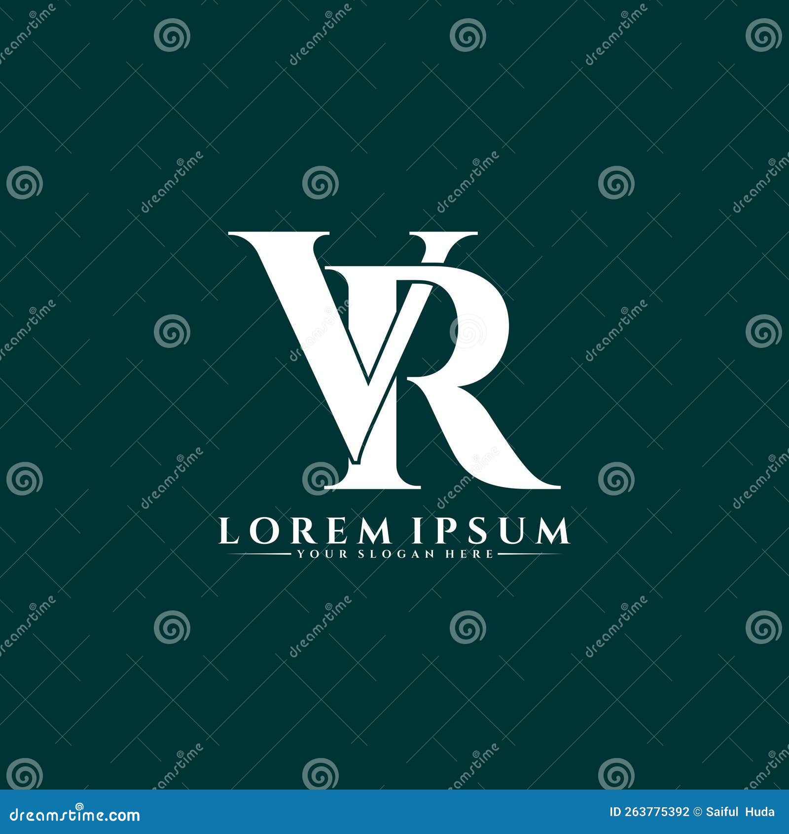 Letter VR Simple Monogram Logo Icon Design. Stock Vector - Illustration ...