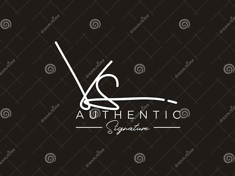 Letter VS Signature Logo Template Vector Stock Vector - Illustration of ...