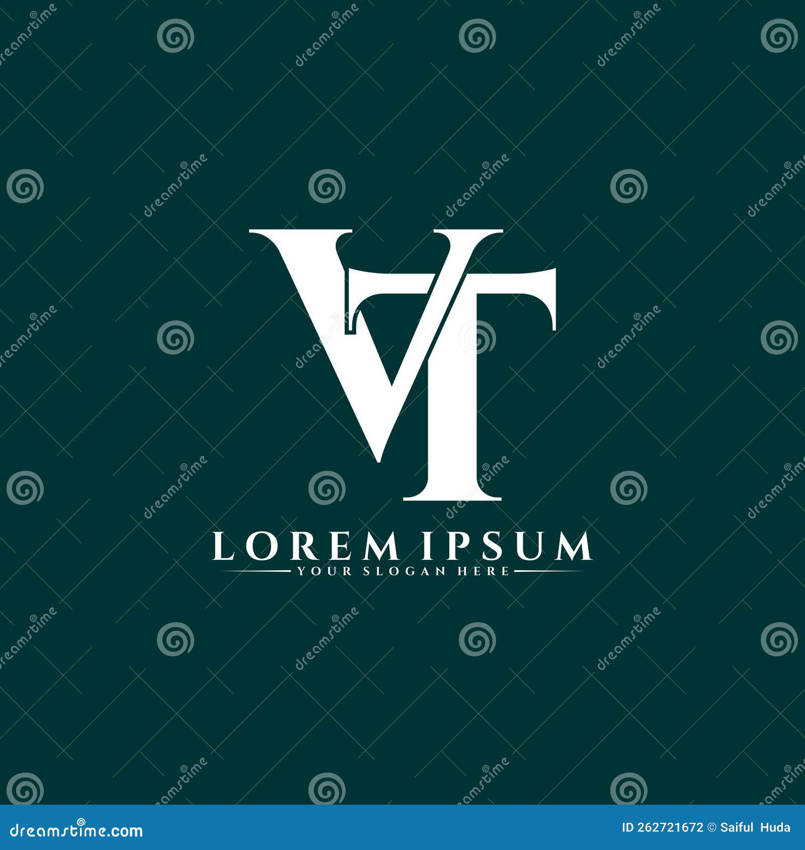 Letter VT Simple Monogram Logo Icon Design. Stock Vector - Illustration ...