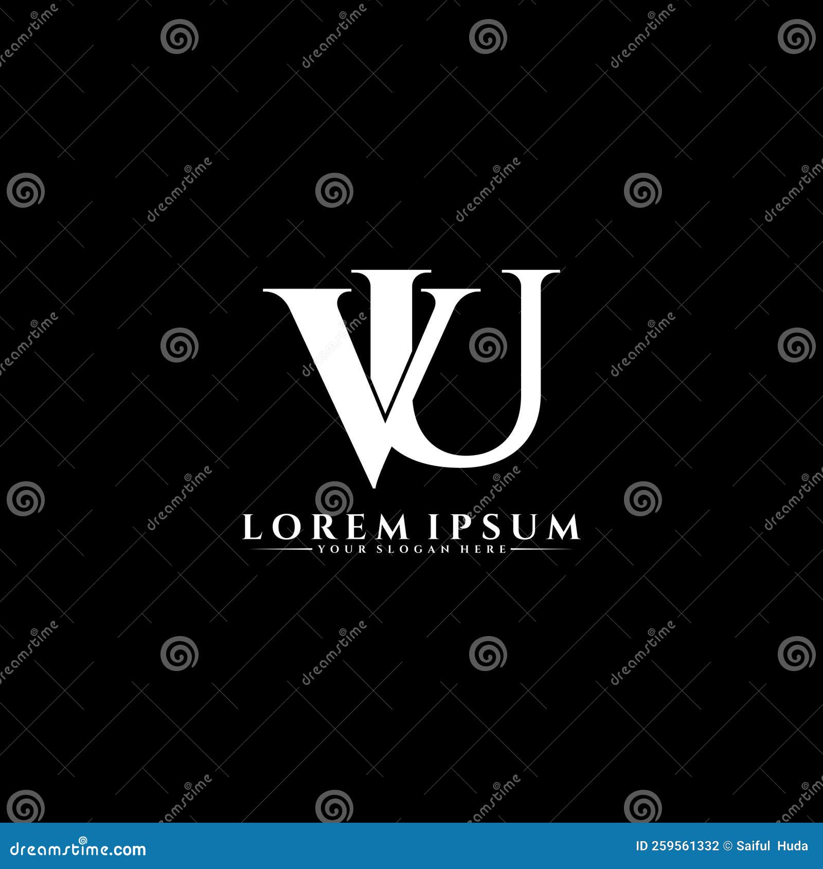 Letter VU Simple Monogram Logo Icon Design. Stock Vector - Illustration ...