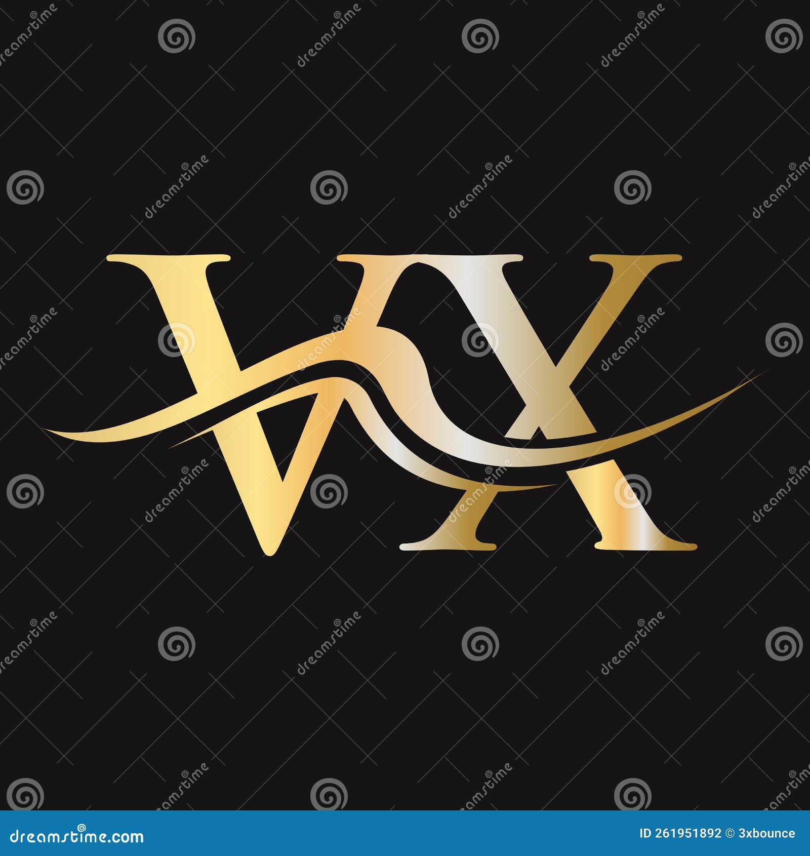 Letter VX Logo Design. Initial VX Logotype Template for Business and ...