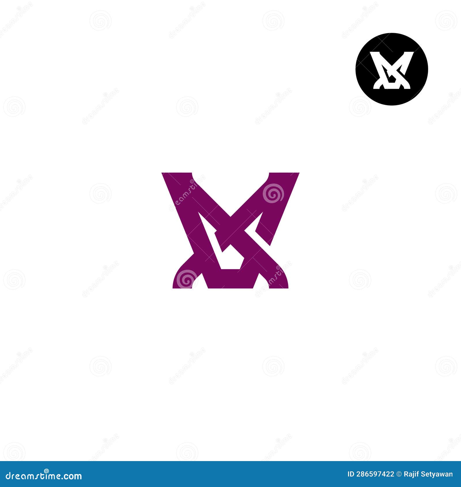 Letter VX XV Monogram Logo Design Unique Stock Illustration ...