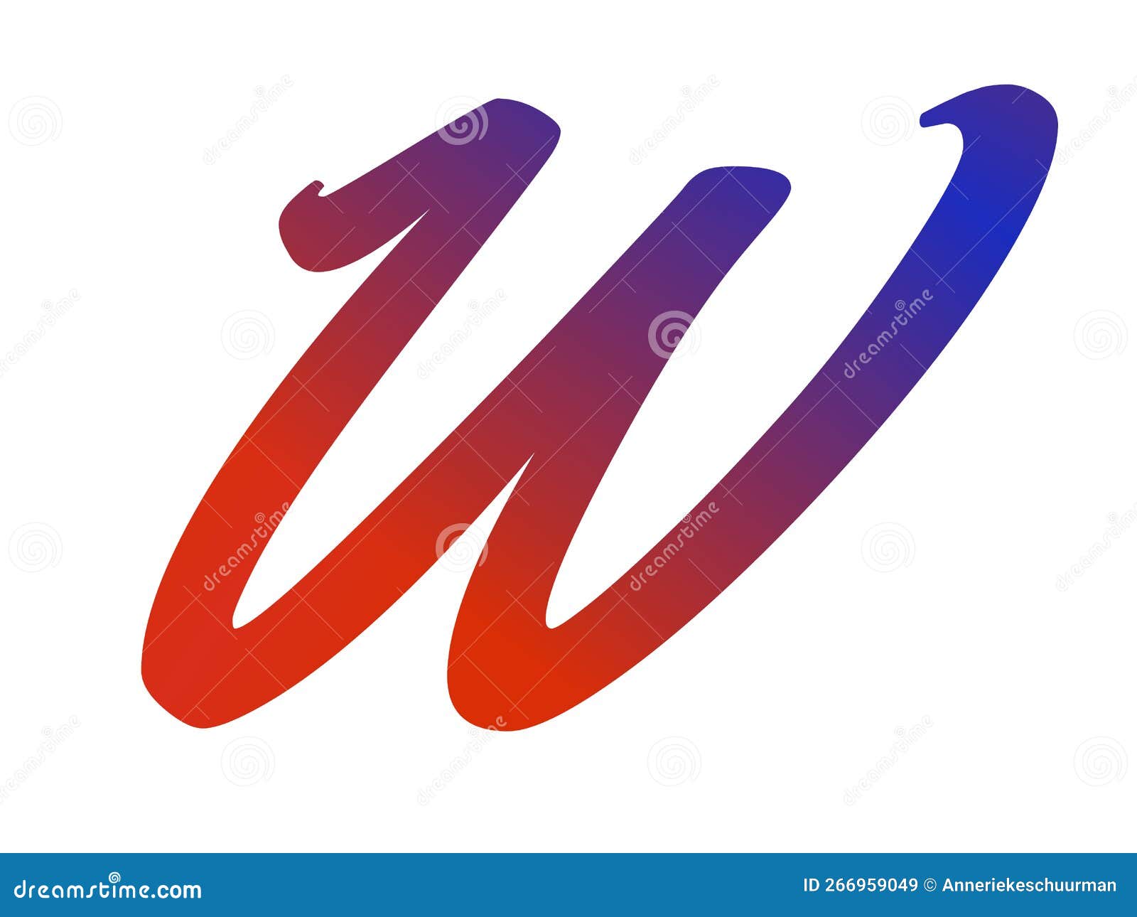 Letter W of the Alphabet Made with Red and Blue Gradient Stock ...