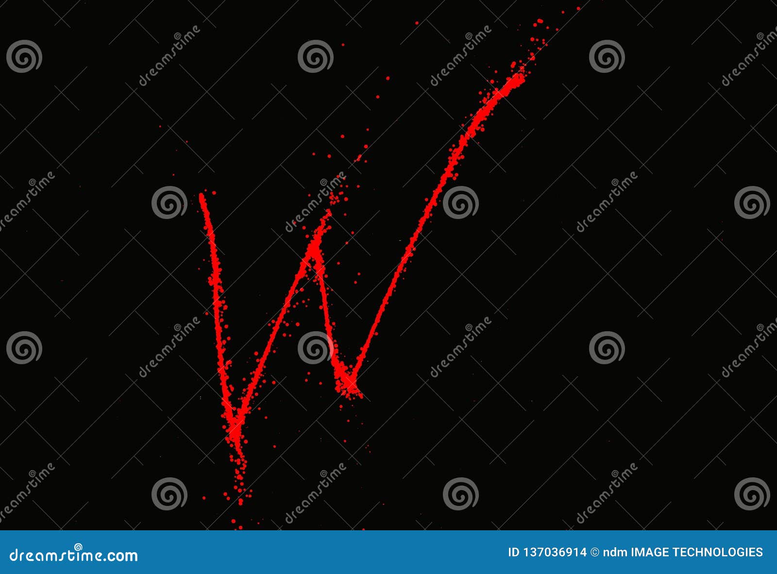 Letter W in Black Background Stock Illustration - Illustration of ...