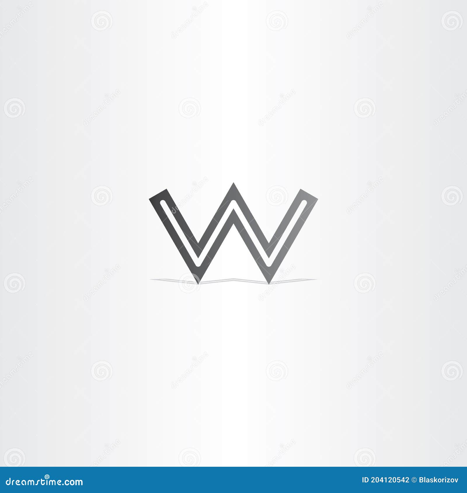 Letter w black logo icon stock vector. Illustration of shape - 204120542