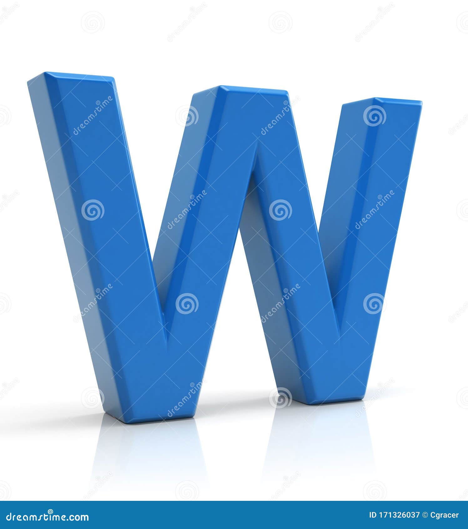 Letter W stock illustration. Illustration of shiny, uppercase - 171326037