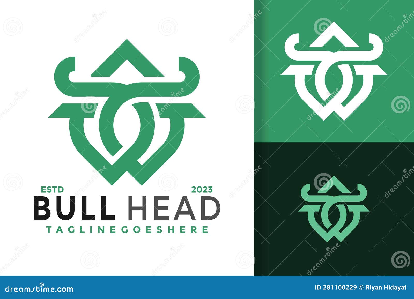 Letter W Bull Horned Simple Monogram Logo Vector Icon Illustration ...