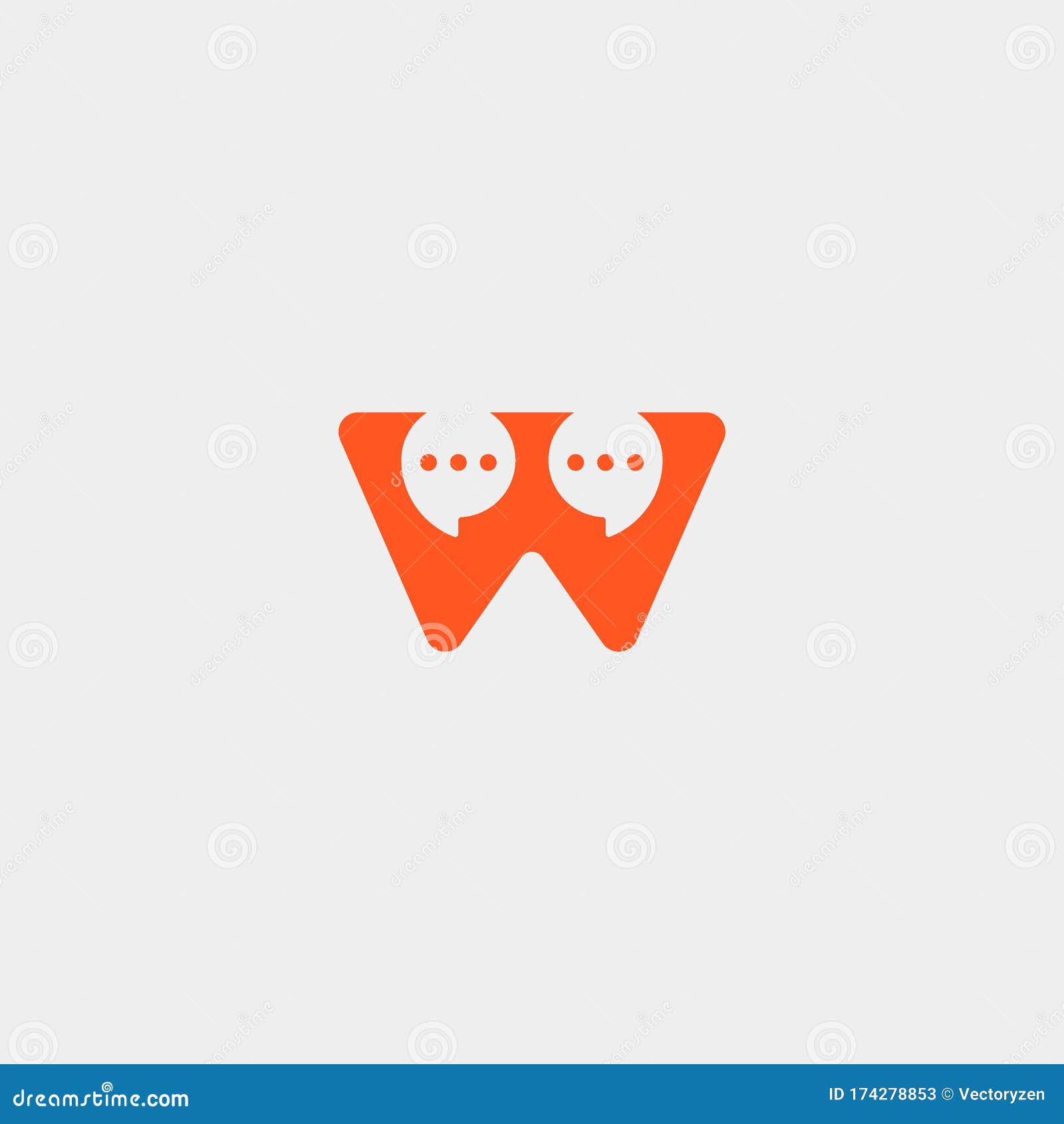 Letter W Chat Logo Design Template Vector Stock Vector - Illustration ...