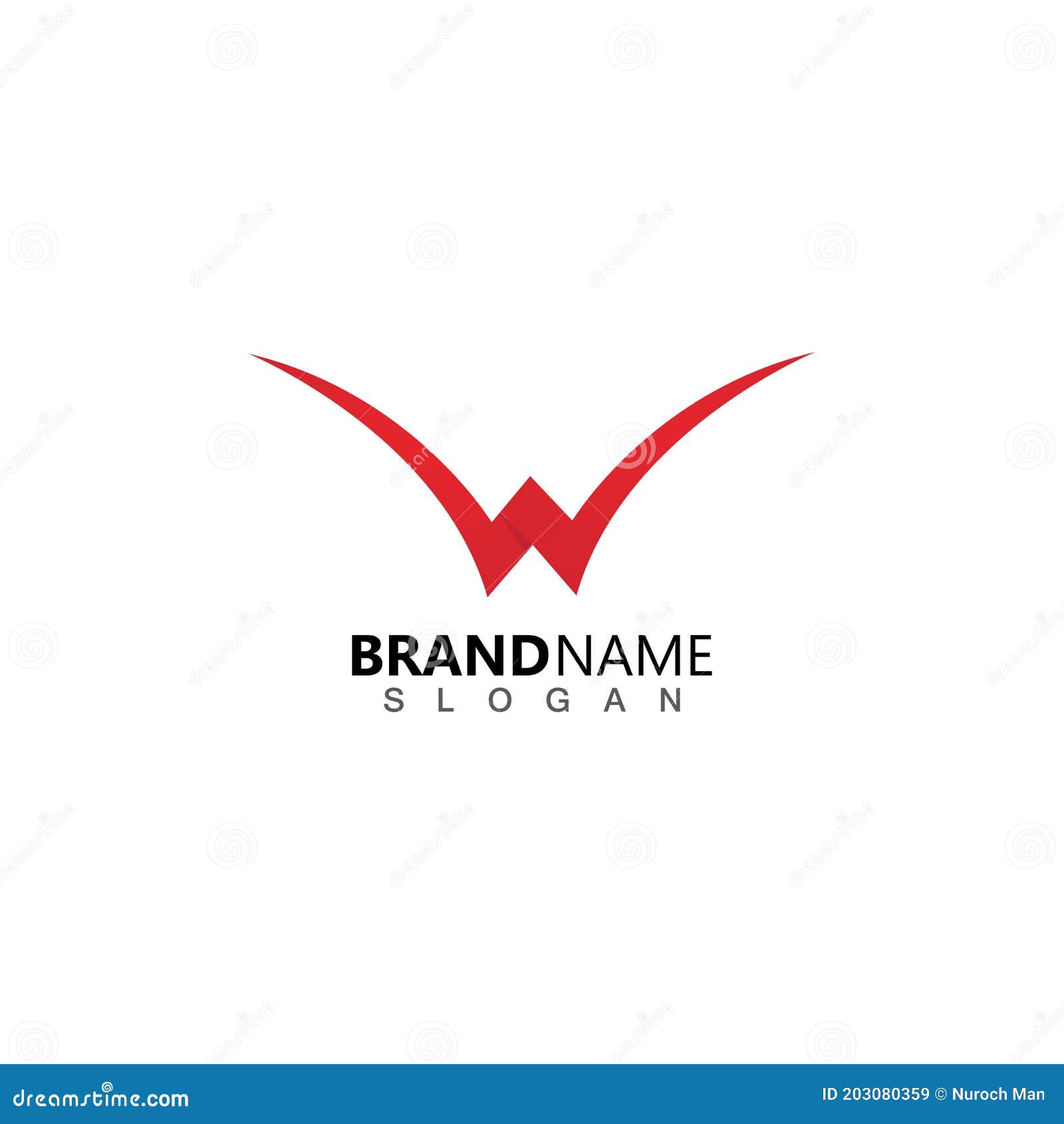 Letter W, Check Logo Design Template. Stock Vector - Illustration of ...