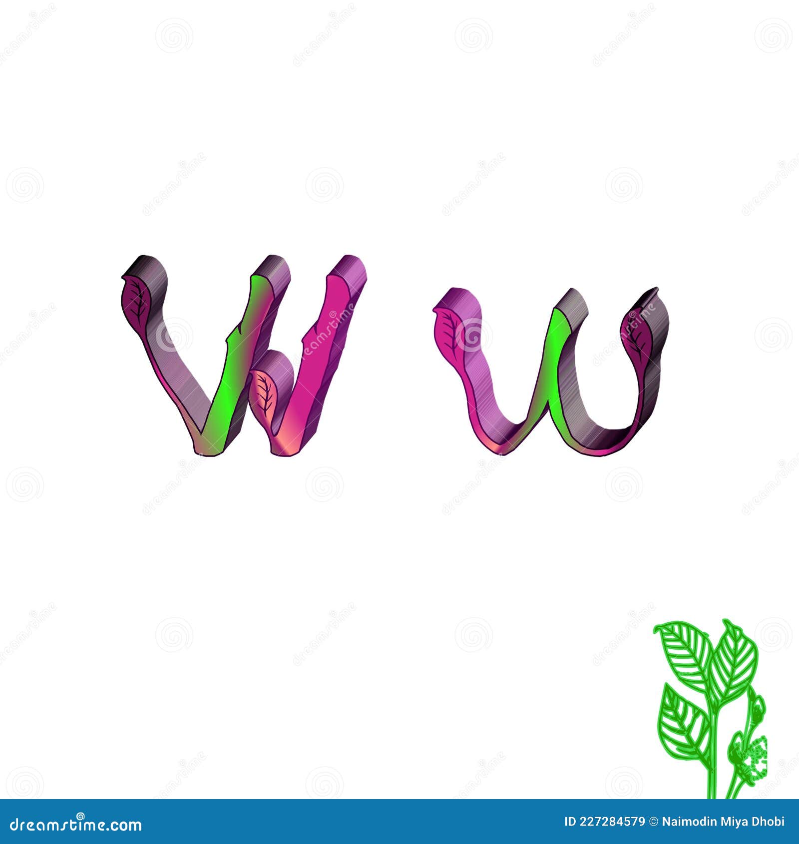 Letter W Colorful 3D Abstract Background White Stock Illustration ...