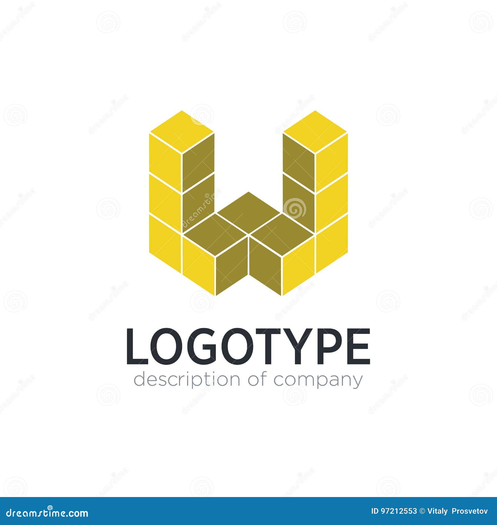 Letter W Cube Figure Logo Icon Design Template Elements Stock Vector ...