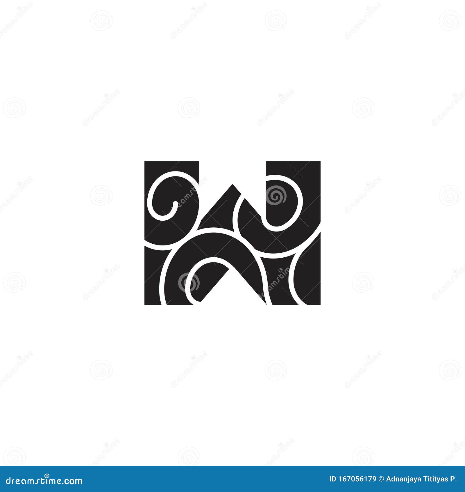 Letter W Curves Mosaic Symbol Logo Vector Stock Vector - Illustration ...