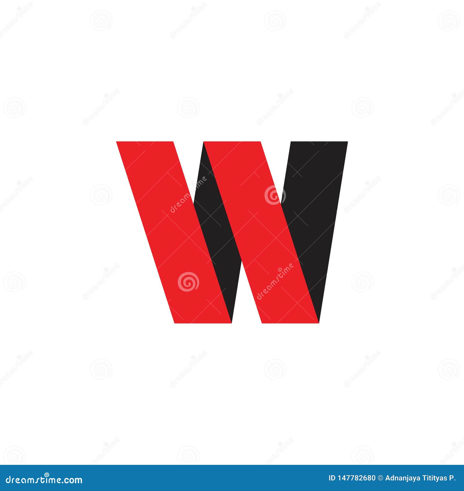 Letter W 3d Shadow Logo Vector Stock Vector - Illustration of font ...